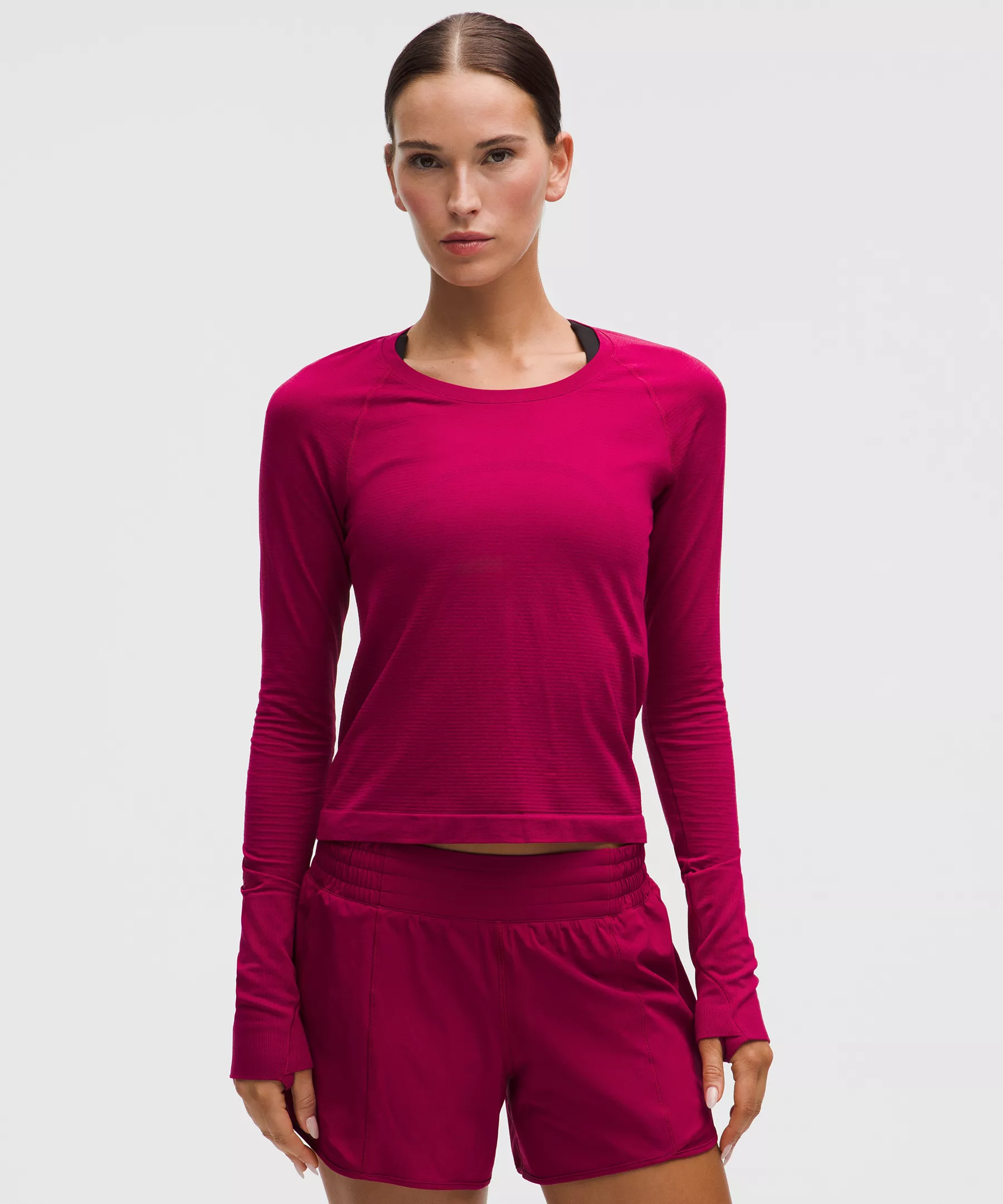 Lululemon Swiftly Tech 长袖T恤 Berry Rumble/Berry Rumble 12,C$54.00，补货 - 拔草哦